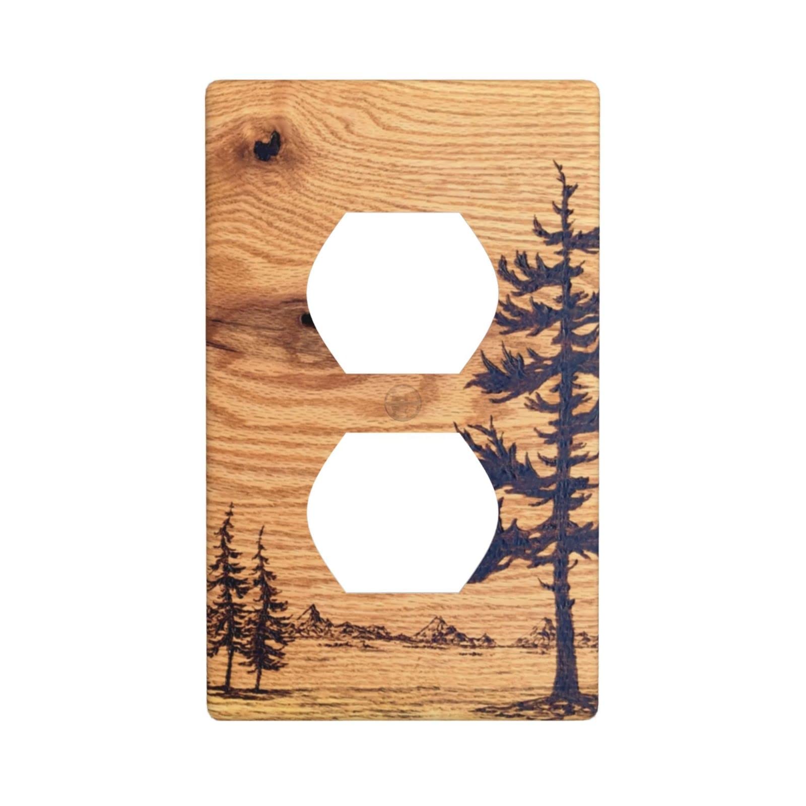 Rustic Tree Wood Print Outlet Covers Wall Plates, Duplex Receptacle ...