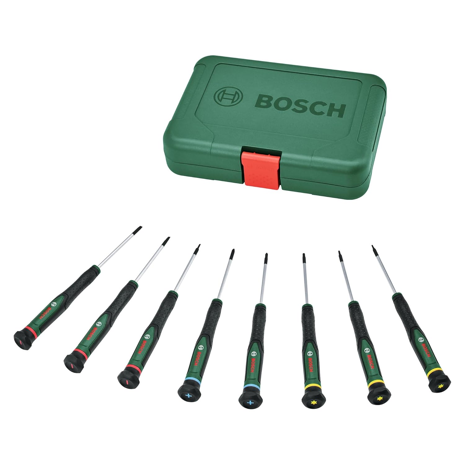 BOSCH Precision Screwdriver Set, 8-Piece with Storage Box - Magnetic ...