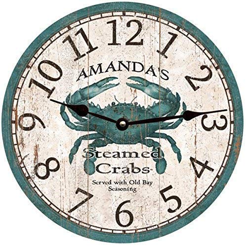 Amazon.com: Personalized Blue Crab Clock- Blue Crab Wall Clock ...