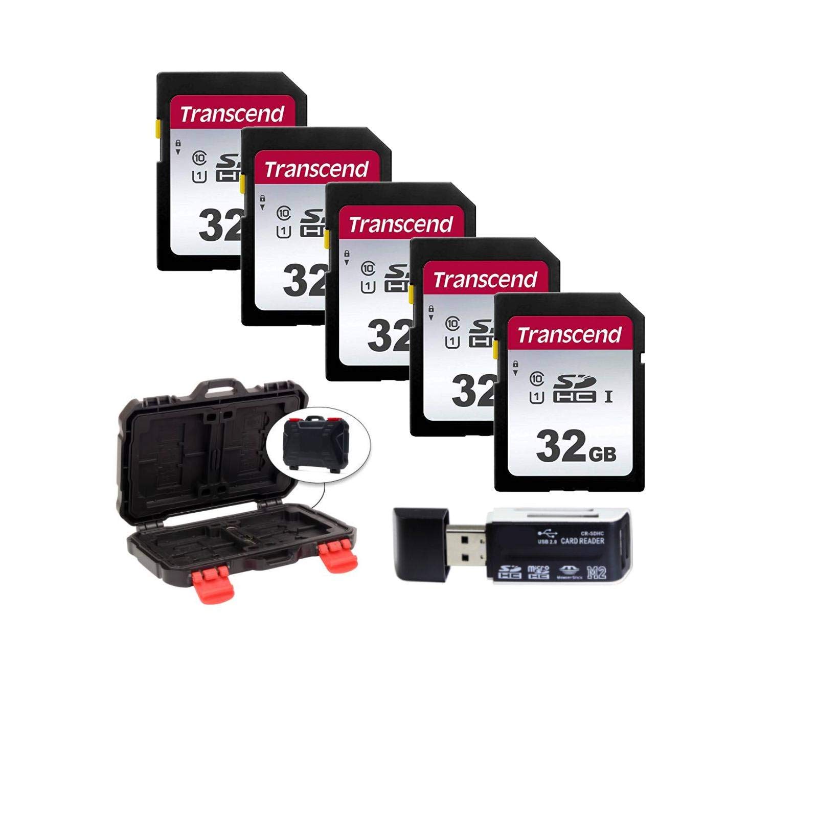 Amazon.com: 5 Transcend TS32GSDC300S 32GB UHS-I U1 SD Memory Cards ...