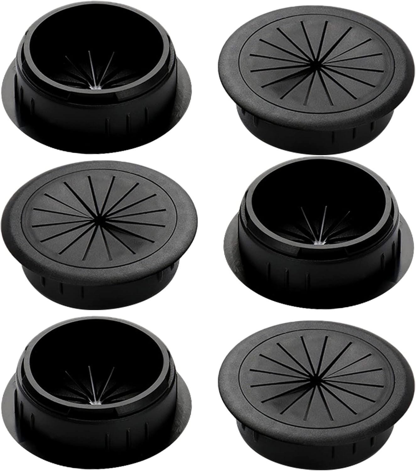 6 Pieces Desk Grommet Cable Hole Cover 50mm (1.97 inch) Desk Cable Wire ...
