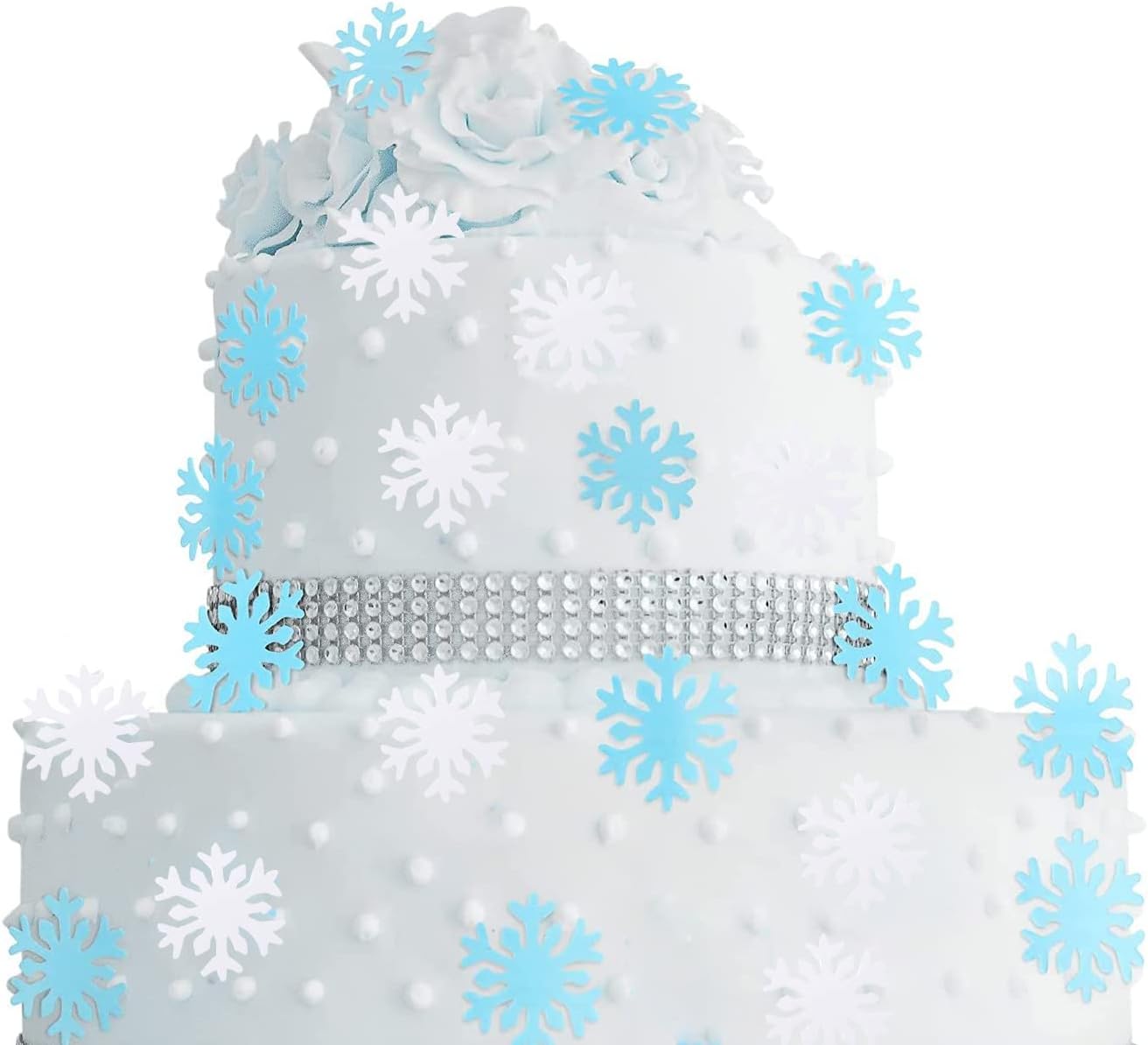Amazon.com: 50pcs Snowflake Cake Decorations Edible Cake Toppers ...