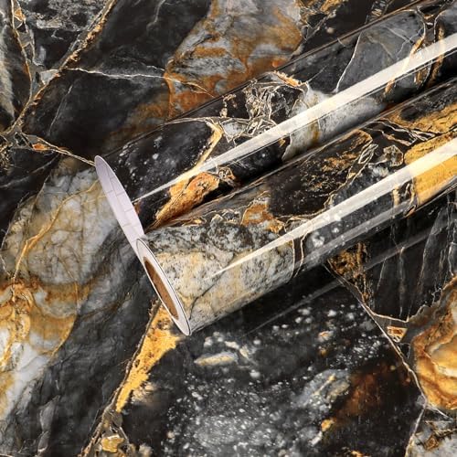 CHIHUT Glossy Green Marble Countertop Peel and Stick Waterproof Marble ...