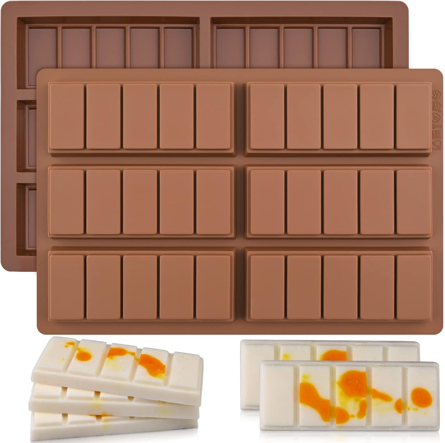 Amazon.com: Wax Melt Molds Silicone,Rectangle Silicone Wax Melt ...