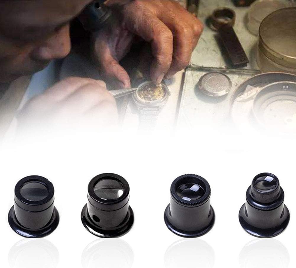 Amazon.com: 4 pcs Eyeglass Magnifiers for Watch Jewelry Repair, 5X 10X ...