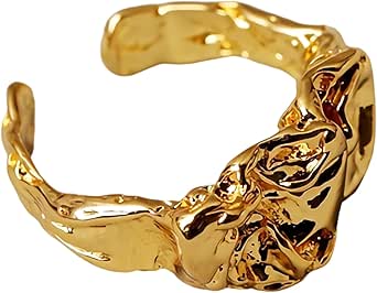 FLUIDABLE Aurora 18K Gold Plated Open Statement Ring For Women and ...