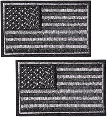 Amazon.com: Prohouse 2 Pieces Tactical USA Flag Patch -Black & Gray ...