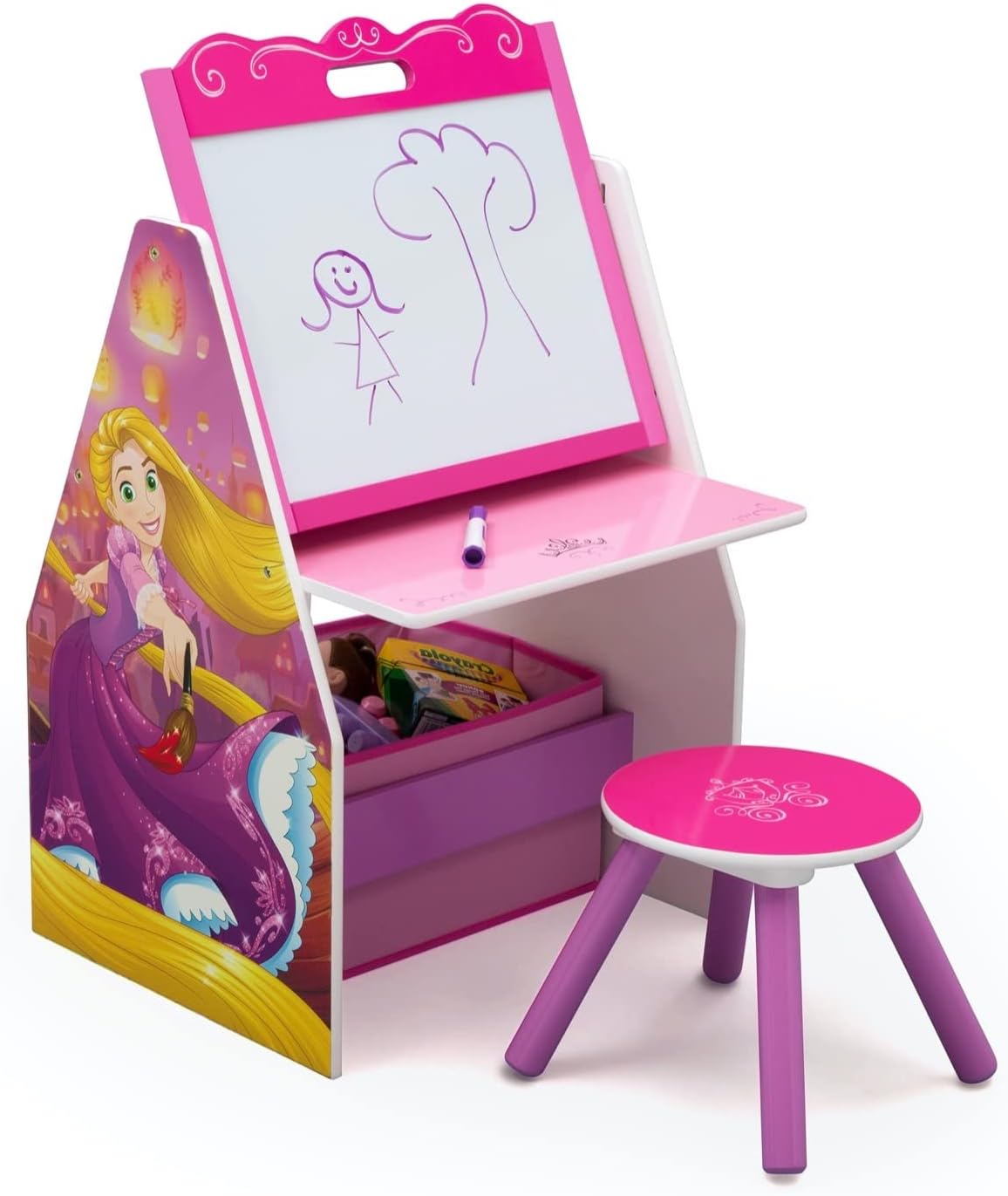 Amazon.com: Delta Children Deluxe Kids Art Table | Easel, Desk, Stool ...