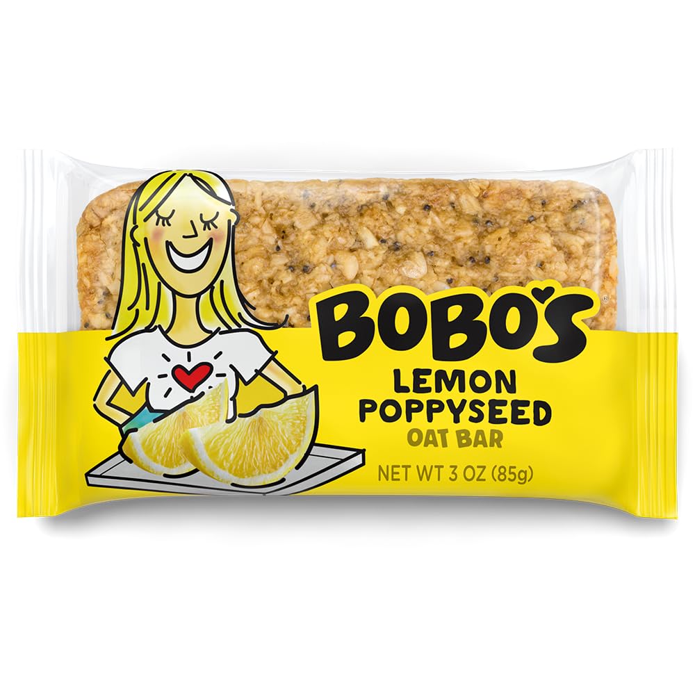 Amazon.com: Bobo's Oat Bars, Lemon Poppyseed, 3 oz Bar (12 Pack ...