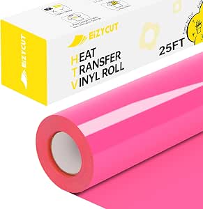 Amazon.com: Pink HTV Heat Transfer Vinyl - Eizycut 12" x 25FT Easy to ...