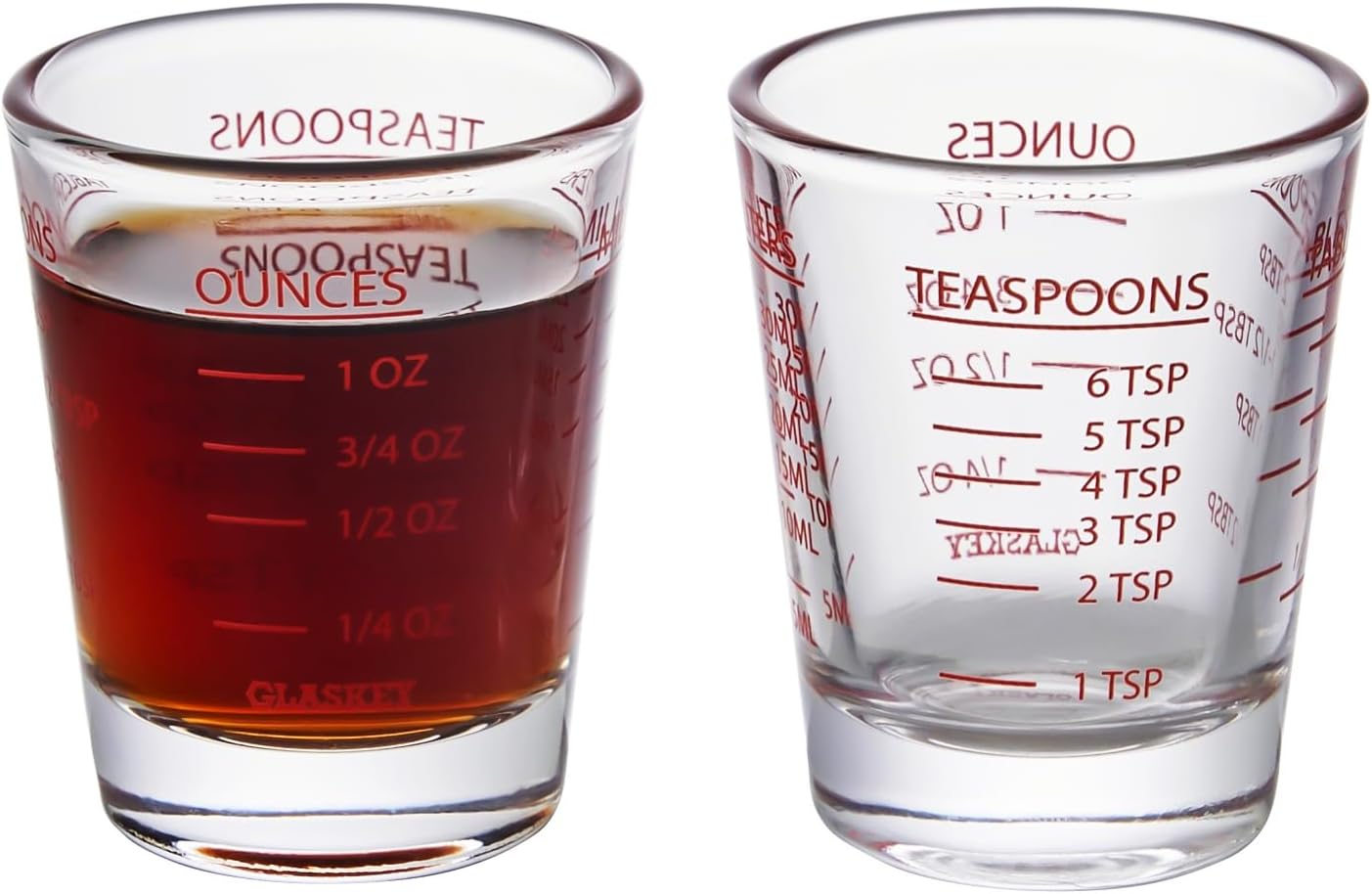 Amazon.com | GLASKEY 2 Pack Shot Glasses Measuring Cup,Espresso Shot ...