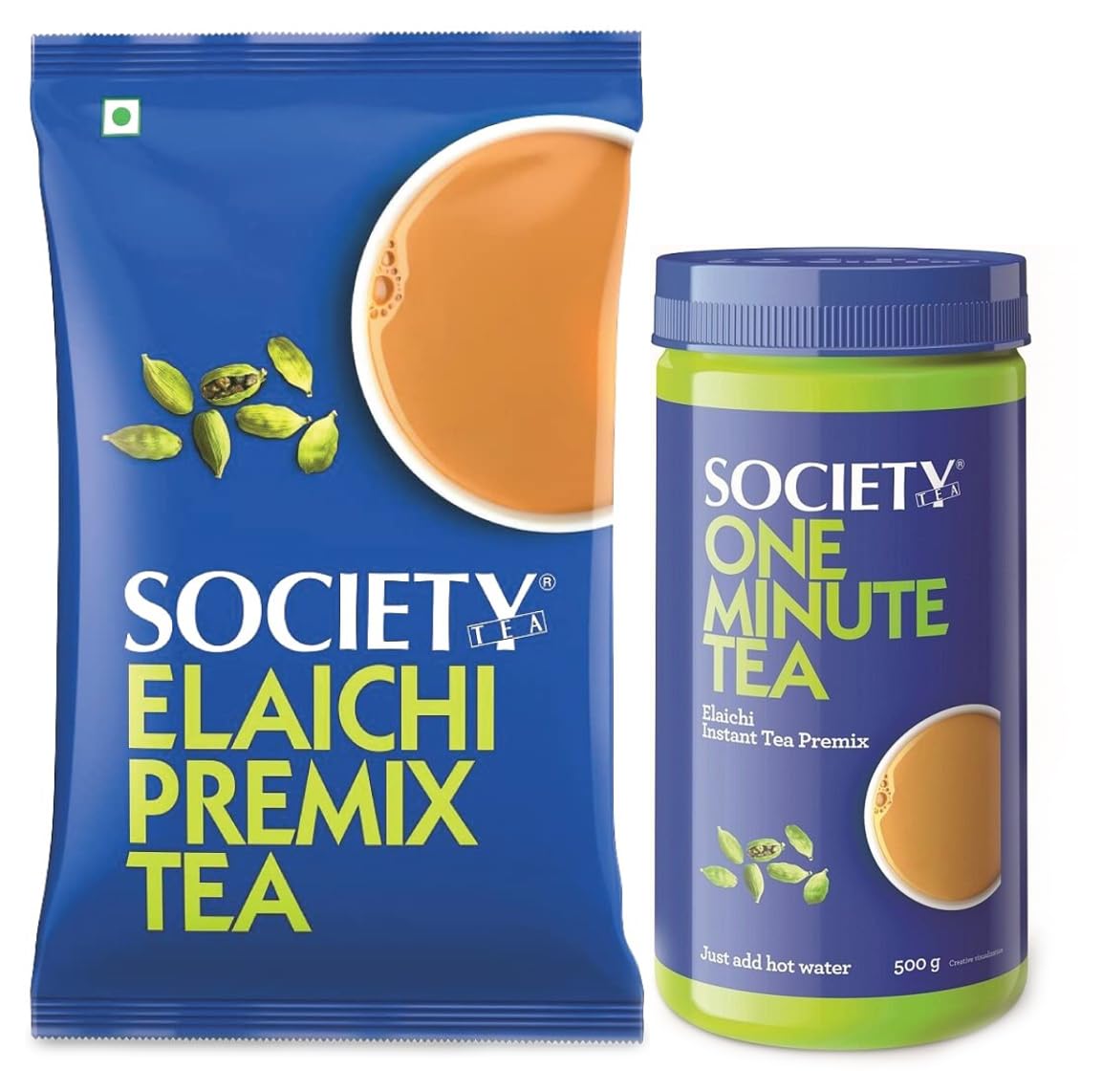 Society Tea Elaichi Premix Tea 1Kg Pouch & OMT Instant Tea Premix 500g ...