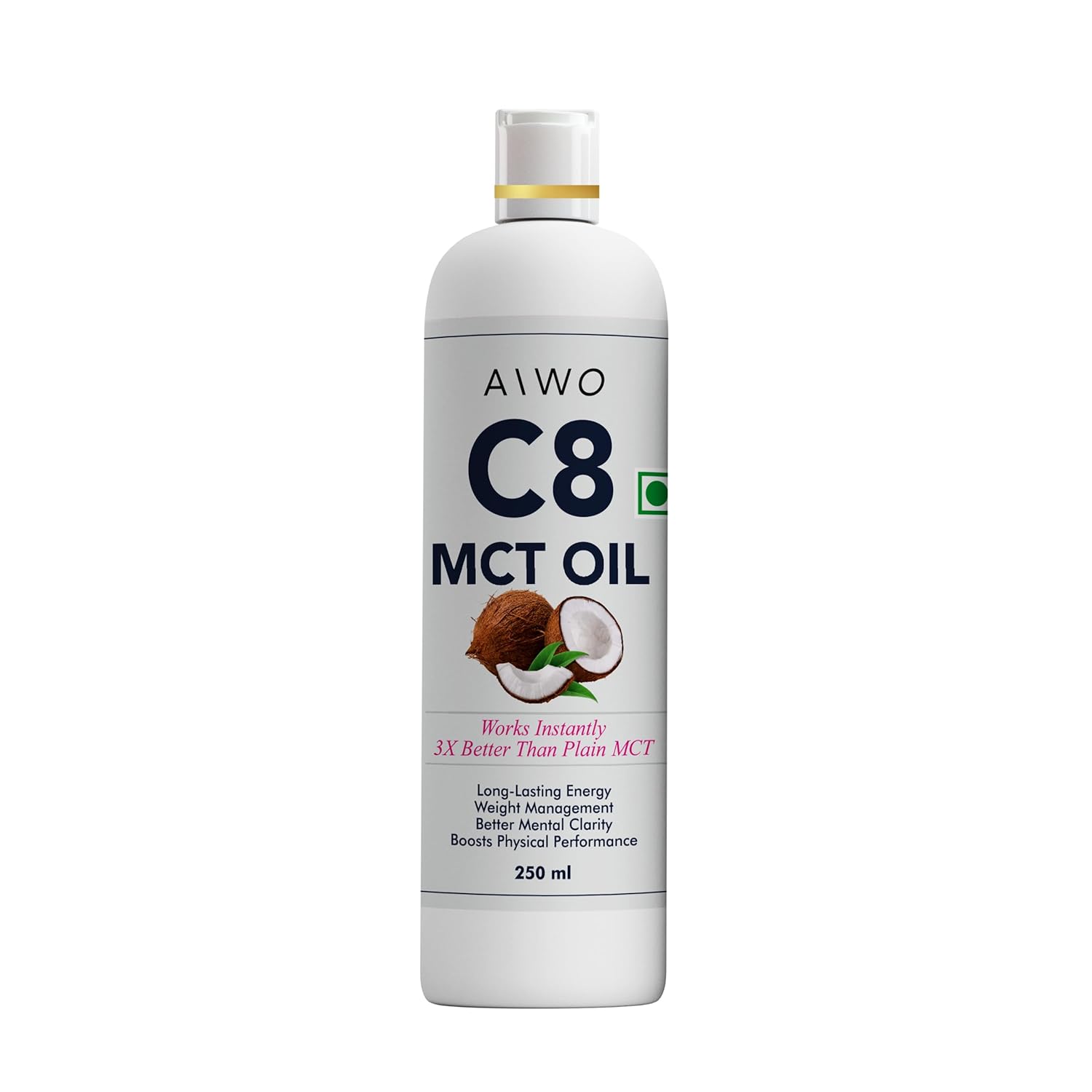 Aiwo C8 MCT Oil | 98% Caprylic Acid | From Coconut Source | Keto, Paleo ...