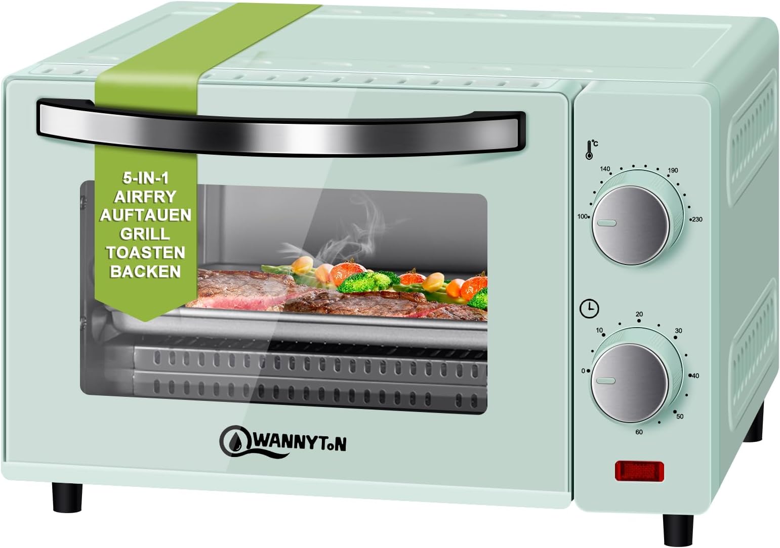 WOLTU Minibackofen 10 Liter, 650 Watt Toasterofen, kleiner elektrischer ...