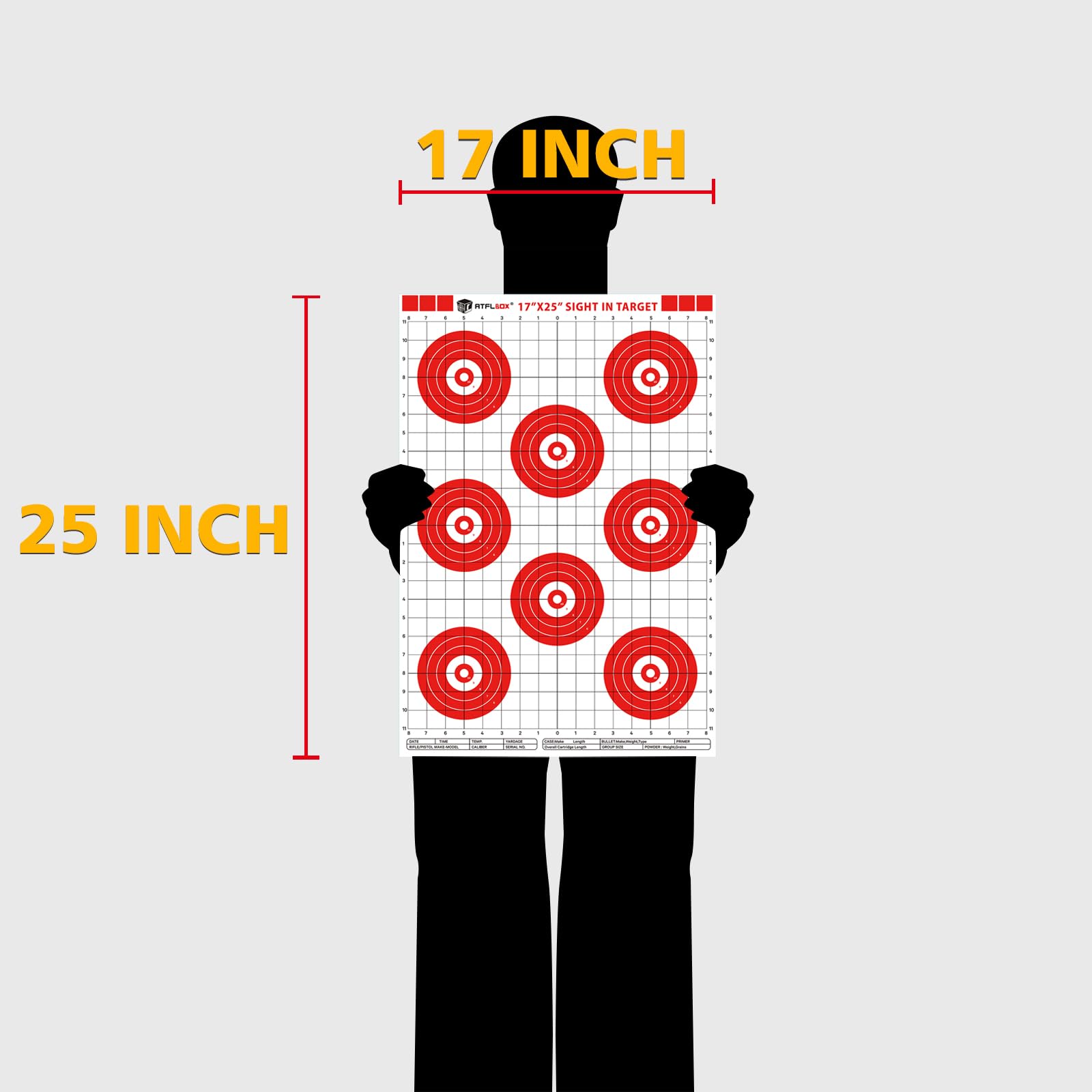 Snapklik.com : Atflbox Sight In Shooting Range Paper Target, 17X25 Inch ...