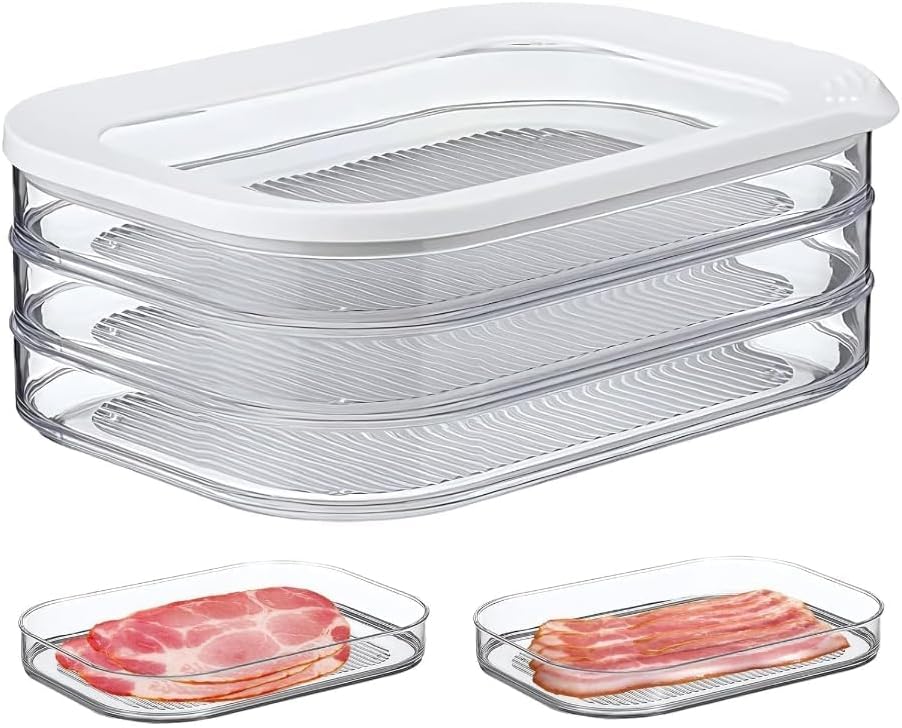 Amazon.com: CHACHAE Deli Meat Container for Fridge, Stackable Food ...