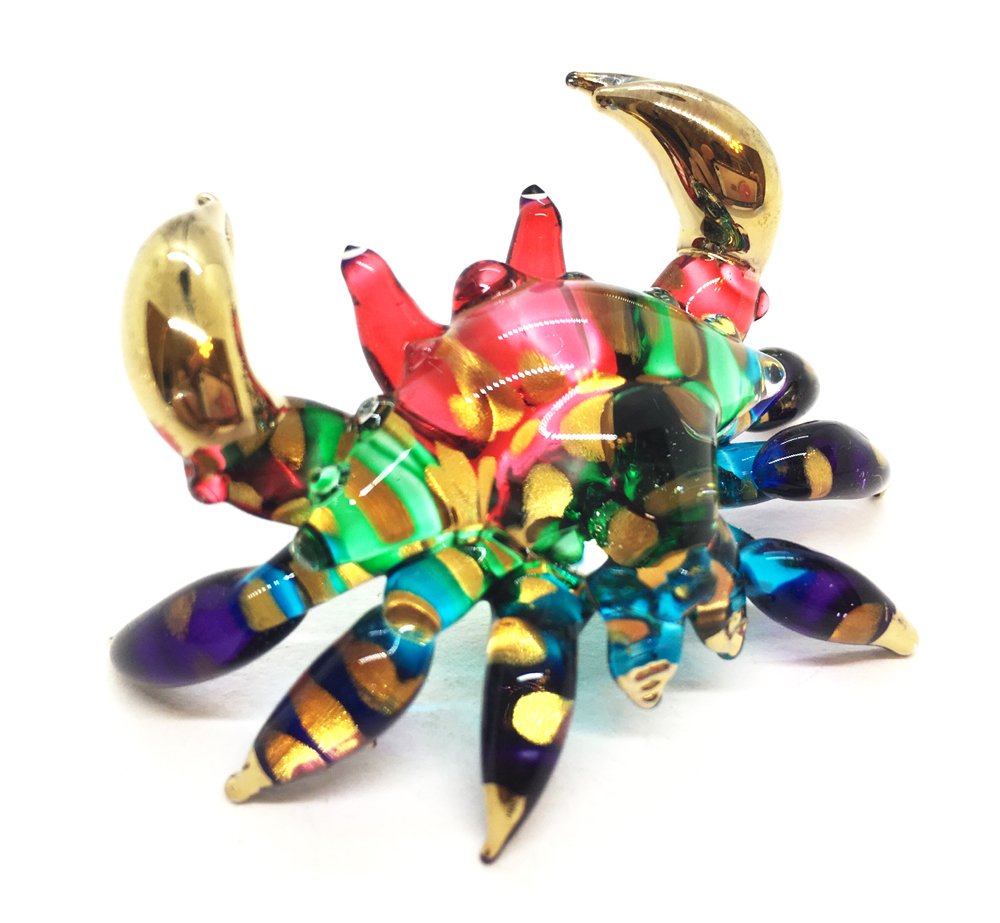 Amazon.com: WitnyStore Tiny 2" Rainbow Gold Chubby Legs Crab Figurine ...