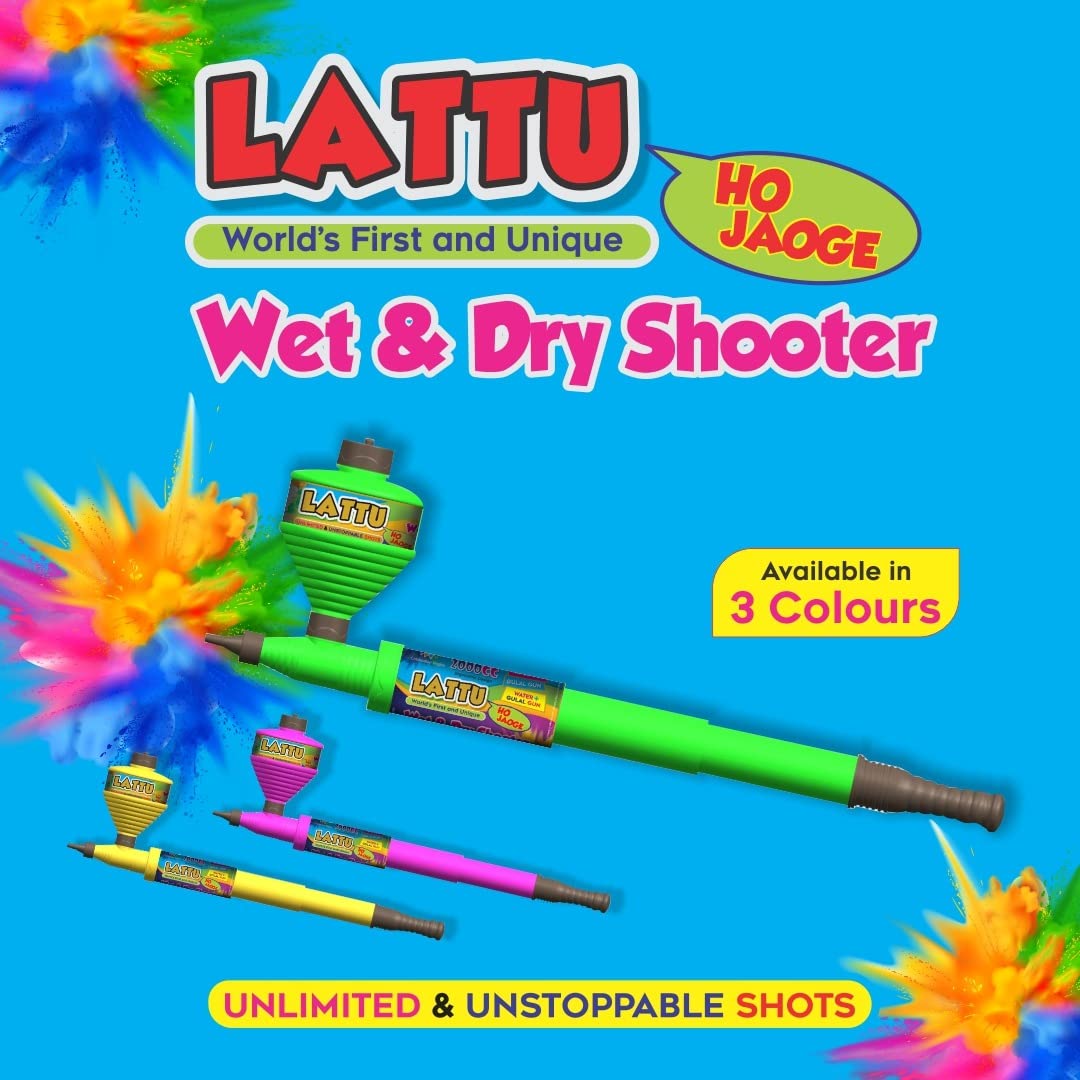 Holygala 3 In 1 Lattu Pichkari Gulal Gun Water Gun | Desertcart Bahamas