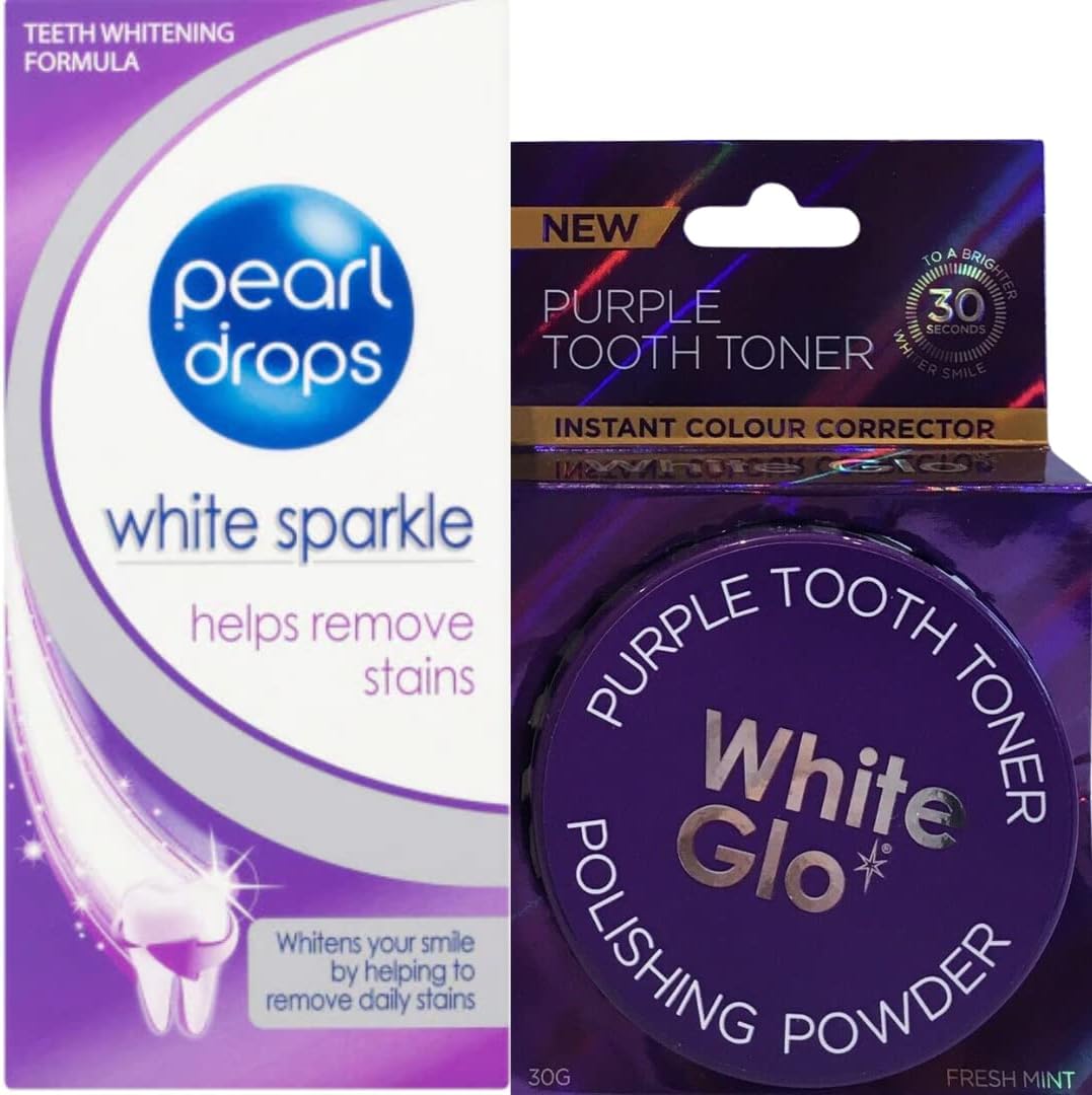 White Glo Purple Tooth 30 Second whitening polishing Powder & Pearl ...