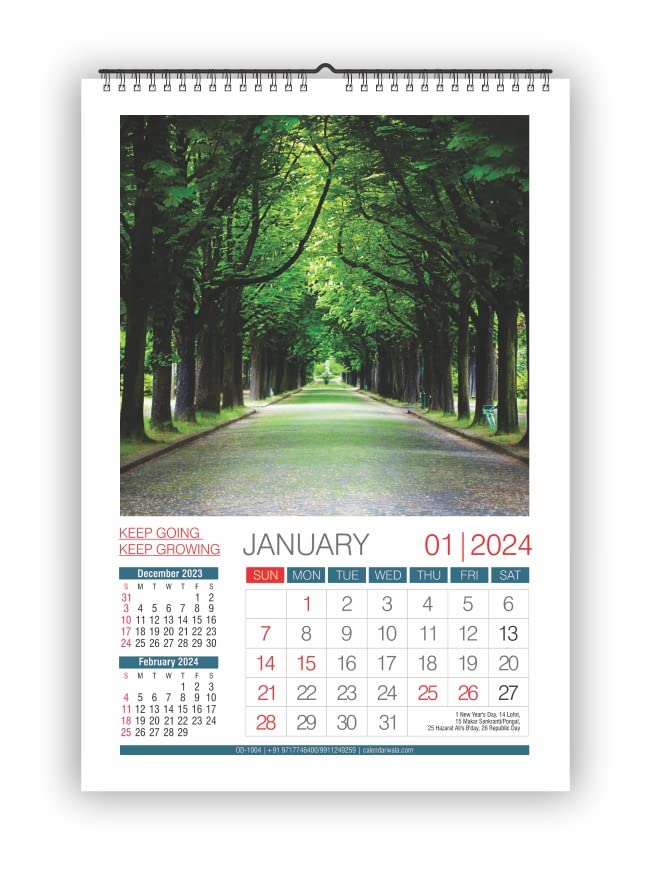 Pixel Office Date Wall Calendar Scenery Colour : Amazon.in: Office Products