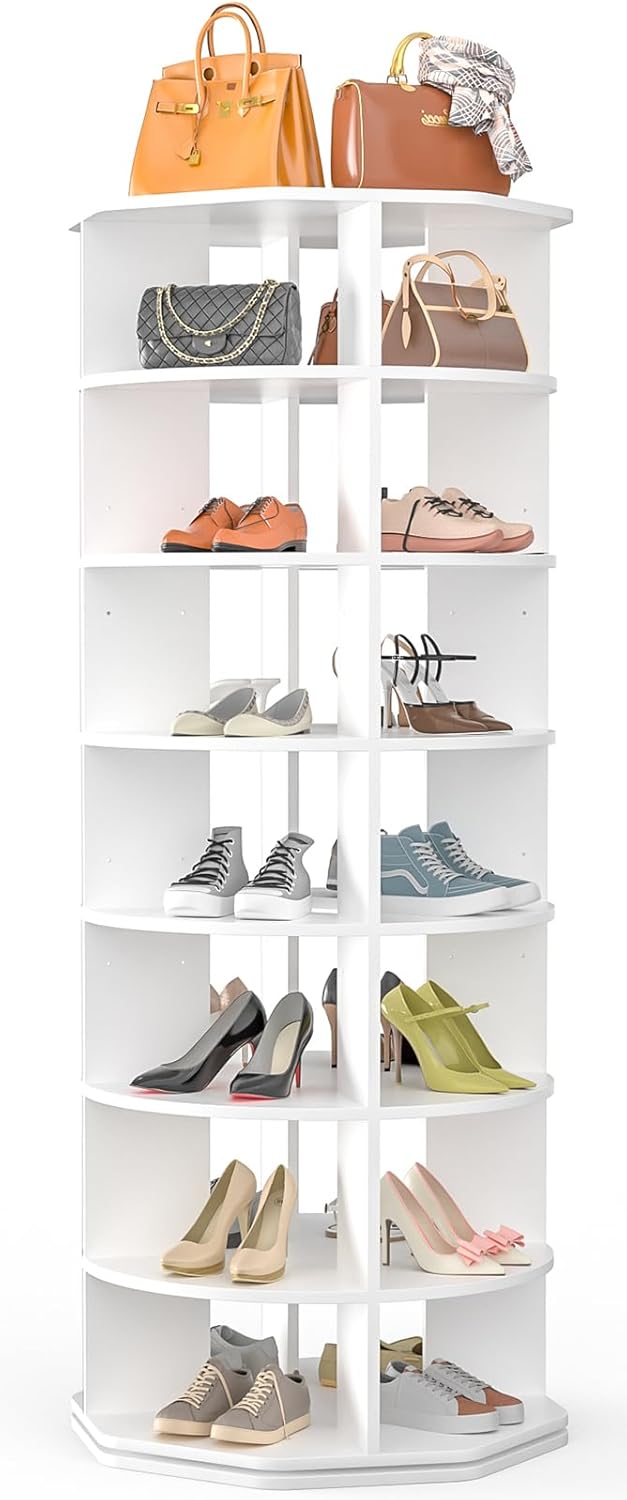 Amazon.com: Giluta 7 Tier Rotating Shoe Rack Tower Spinning Shoe Tower ...