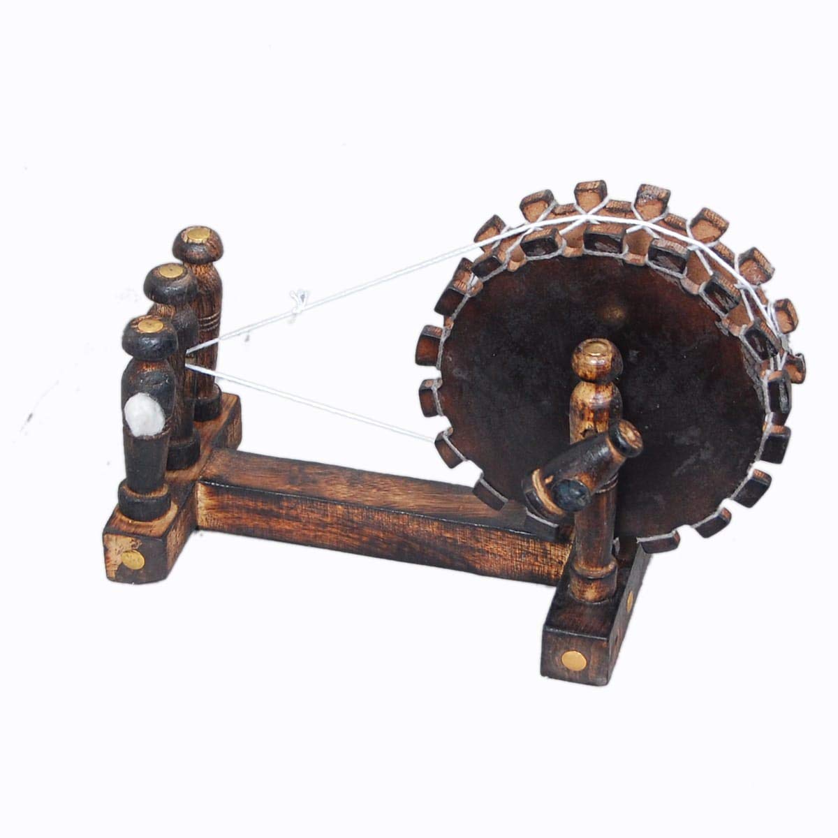 Buy WOOD BAZAR Handmade Wooden Charka Showpiece Small Wooden Spinning ...