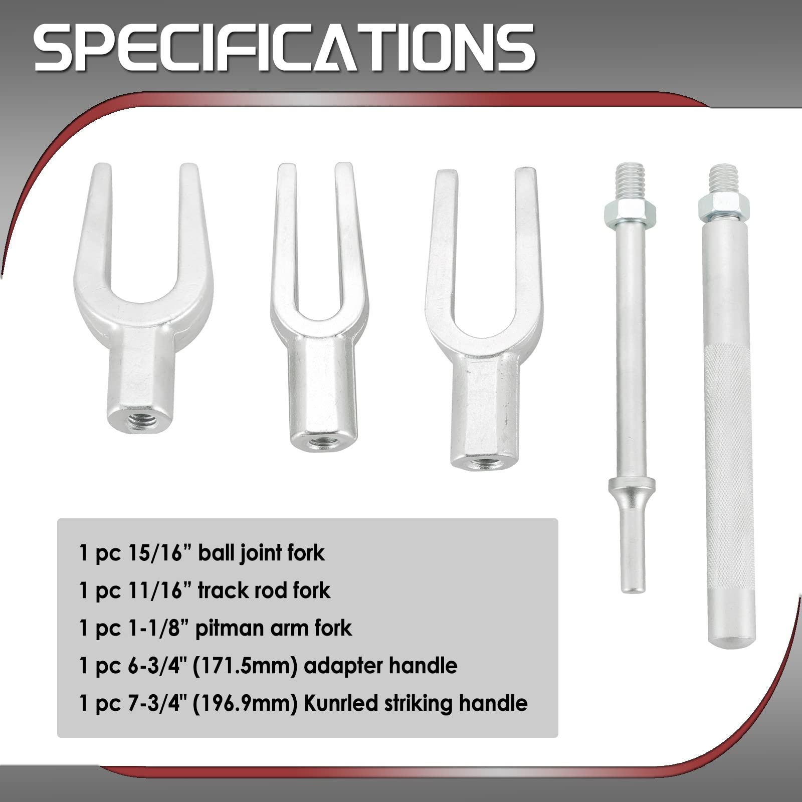 Snapklik.com : ATP 5PCS Pickle Fork Ball Joint Separator Set Tie Rod ...