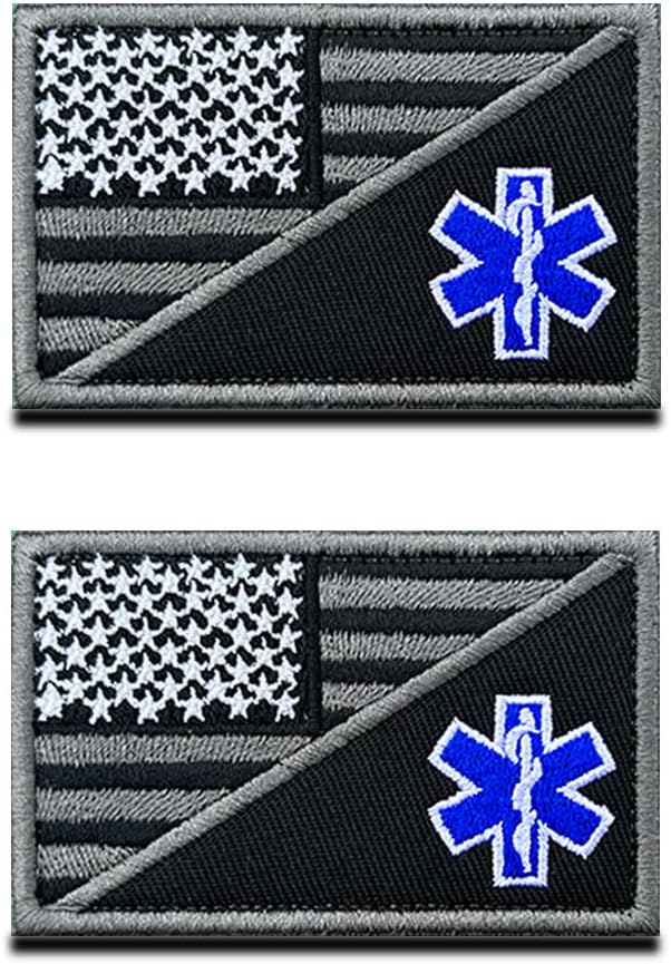 Amazon.com: Antrix Tactical American Flag/EMT Star of Life Full ...