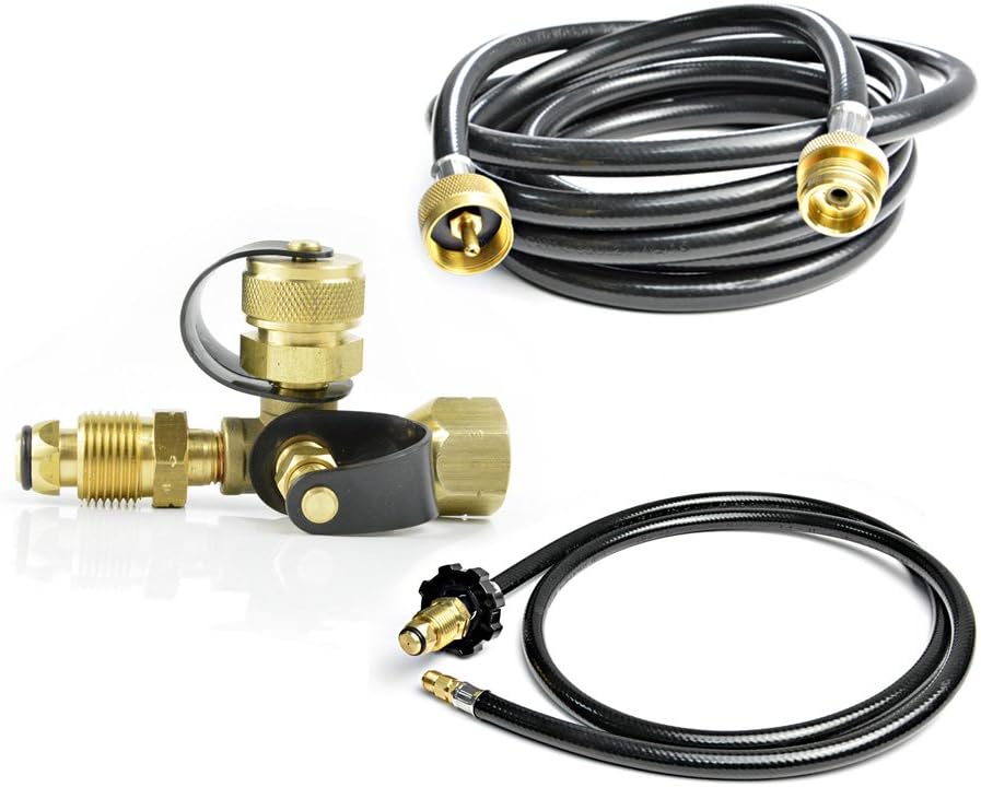 Amazon.com: Stanbroil Propane Brass 4 Port Tee kit with 5ft and 12ft ...