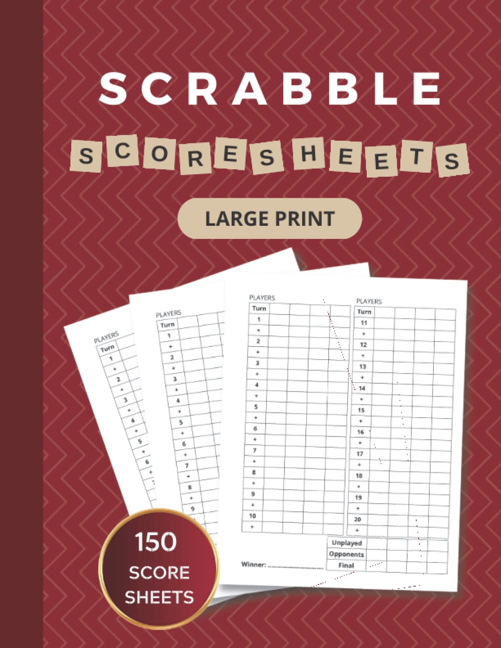 Scrabble Score Sheets: Large Print Scrabble Score Book for Score ...