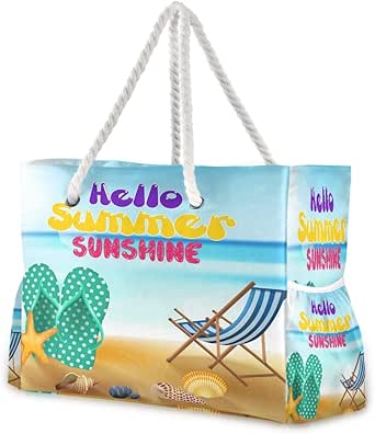 Amazon.com: senya Large Beach Bags Totes Swim Canvas Tote Shoulder Bag ...