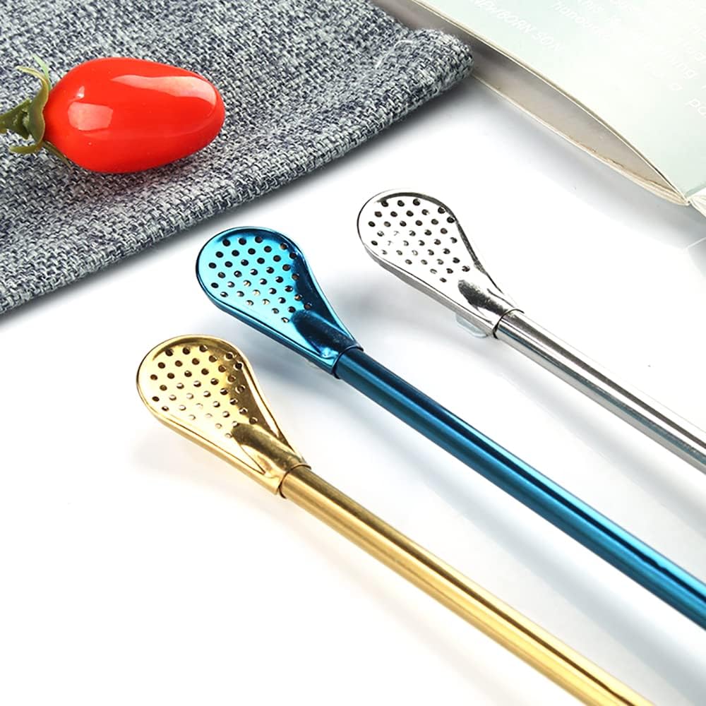 Premium Straw Spoons Bombillas Yerba Mate Straw, Drinking Stirring ...