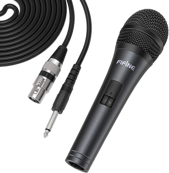 FIFINE Wired Microphone for Amplifier/Speaker,Handheld Dynamic Mic for ...