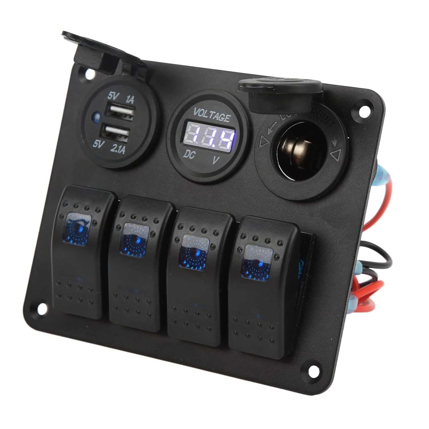 Amazon.com: 4 Gang Boat Rocker Switch Panel, 12V - 24V RV USB Cigarette ...