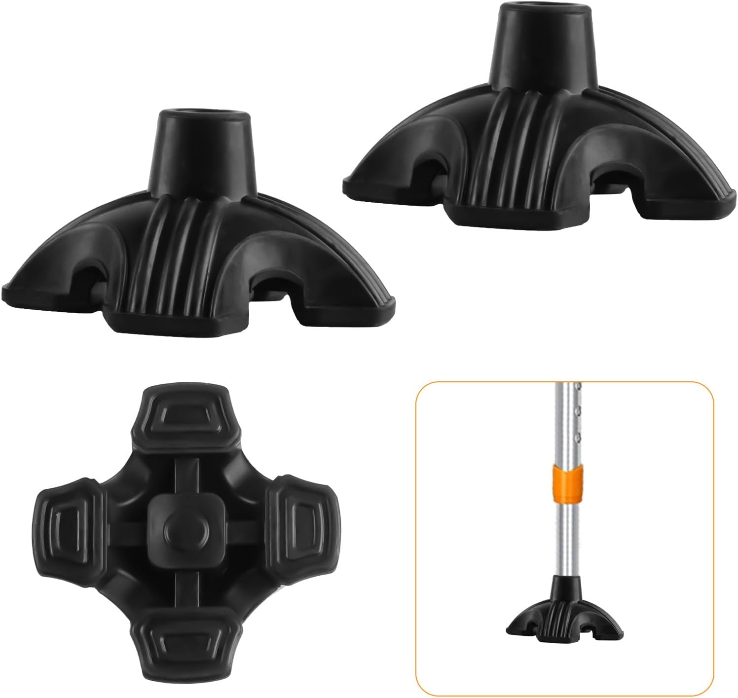 Amazon.com: Cane Tip - Self Standing ANCKNE 3/4 inch Quad Rubber ...