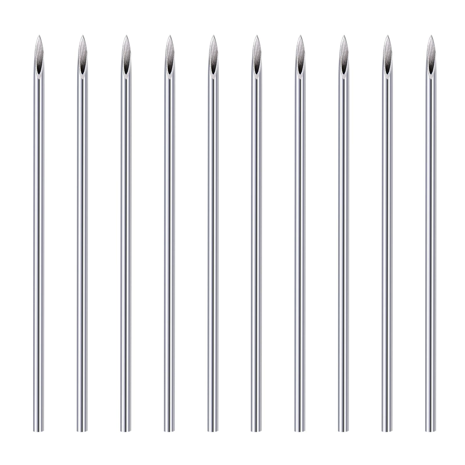 Amazon.com: JIESIBAO 10PCS 18G Piercing Needles, Hollow Needles ...