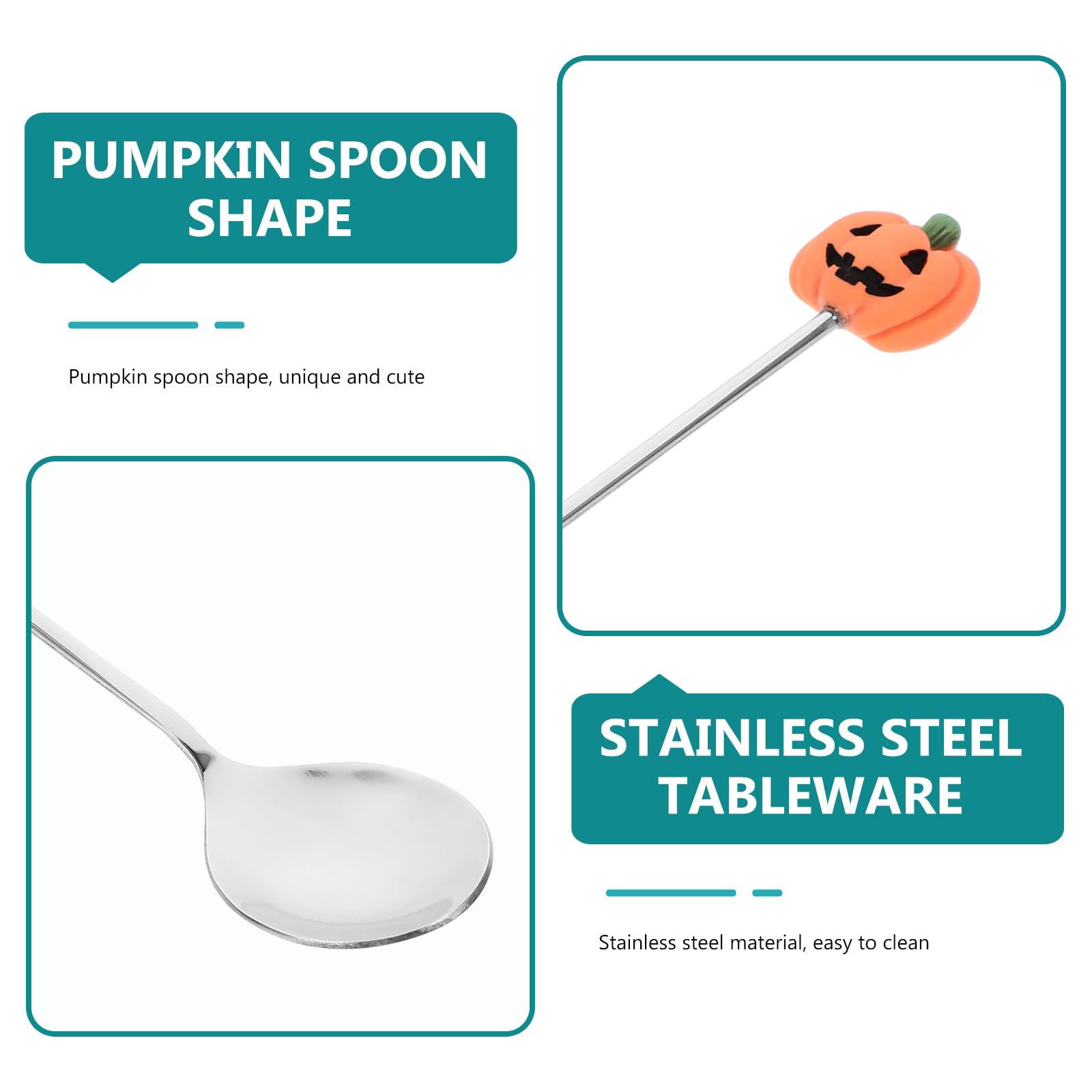 Snapklik.com : Halloween Pumpkin Spoons Set Of 6 Stainless Steel ...