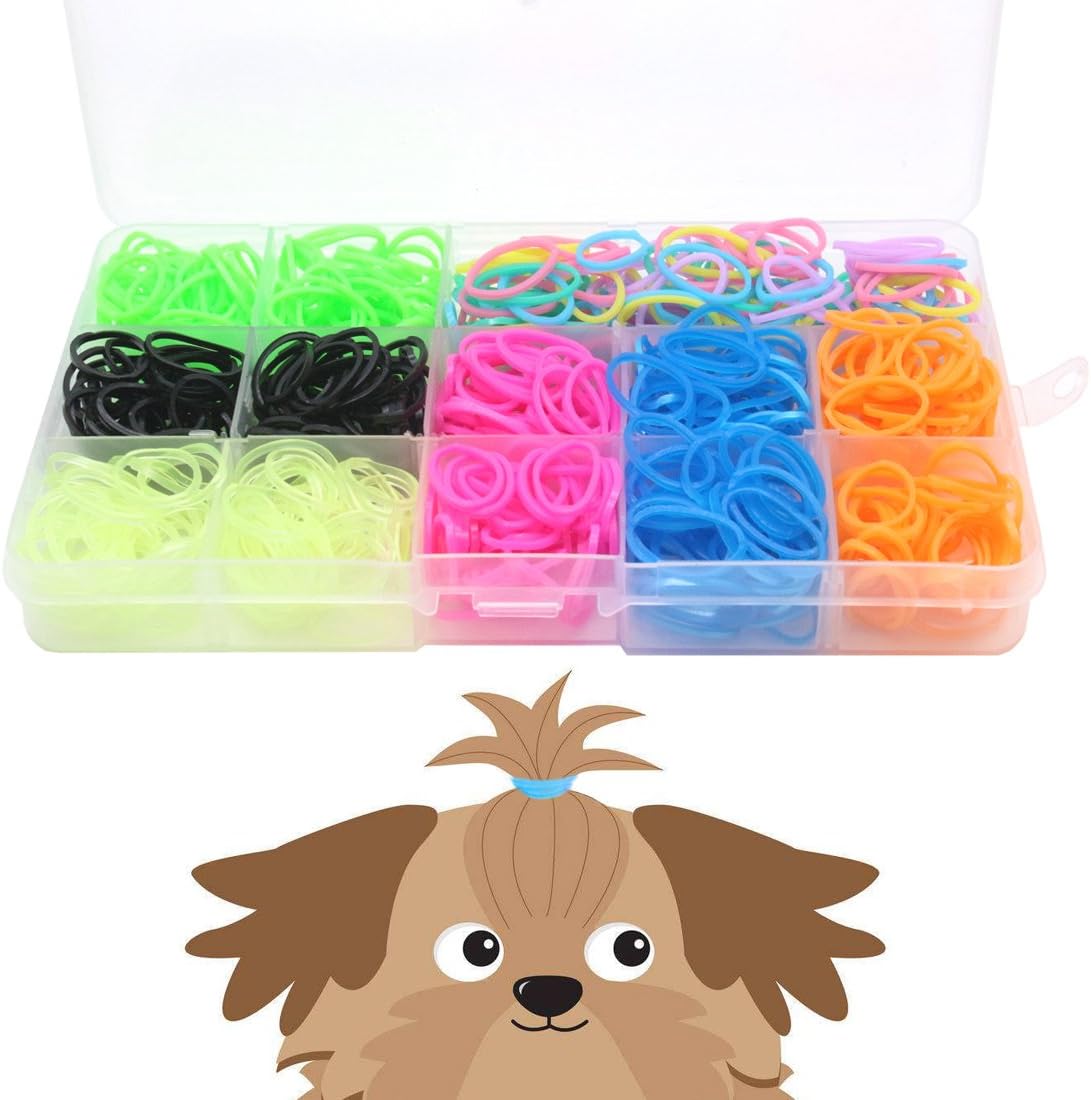 Amazon.com: YOY 3/4" Pet Dog Stretchy Rubber Bands, 600/Box - Puppy ...
