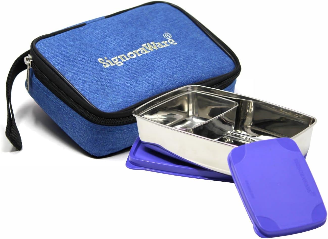 SignoraWare Compact Stainless Steel Small Lunch Box, 550 ml + 150ml ...