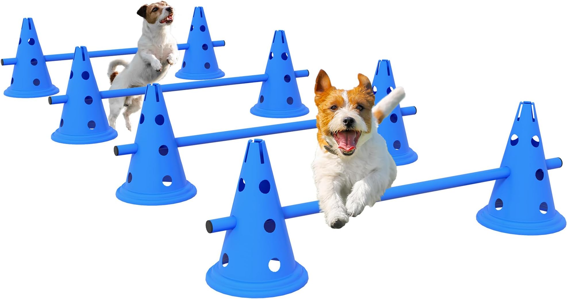 PawHut 39''L Set of 4 Dog Agility Hurdle Cone Set for Large Medium ...