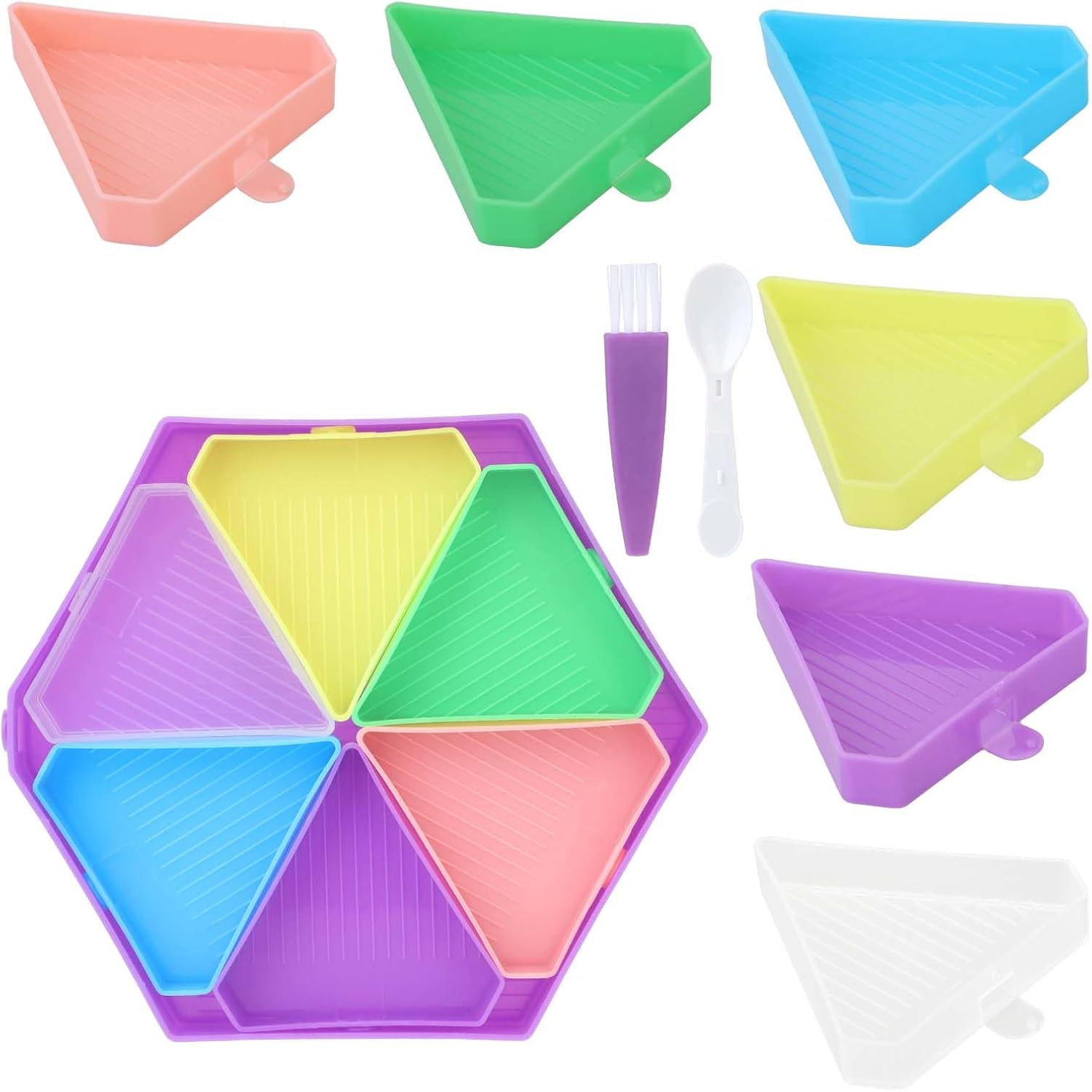 Amazon.com: ZEYIYER 6PCS Diamond Art Trays, Diamond Art Painting Storage Trays, Divided Colorful ...