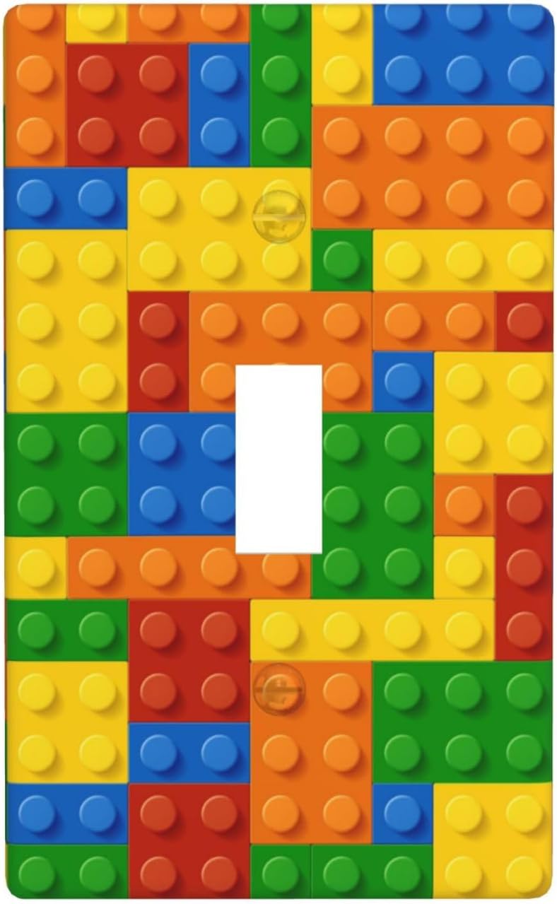 Colorful Bricks Light Switch Cover Plates Decorative Single Toggle Wall ...