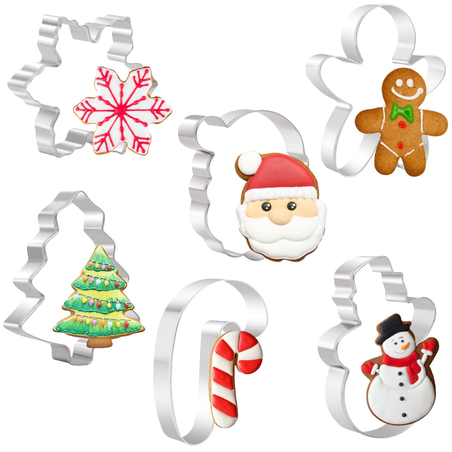 Amazon.com: Orapink 4" Large Christmas Cookie Cutters Stainless Steel ...