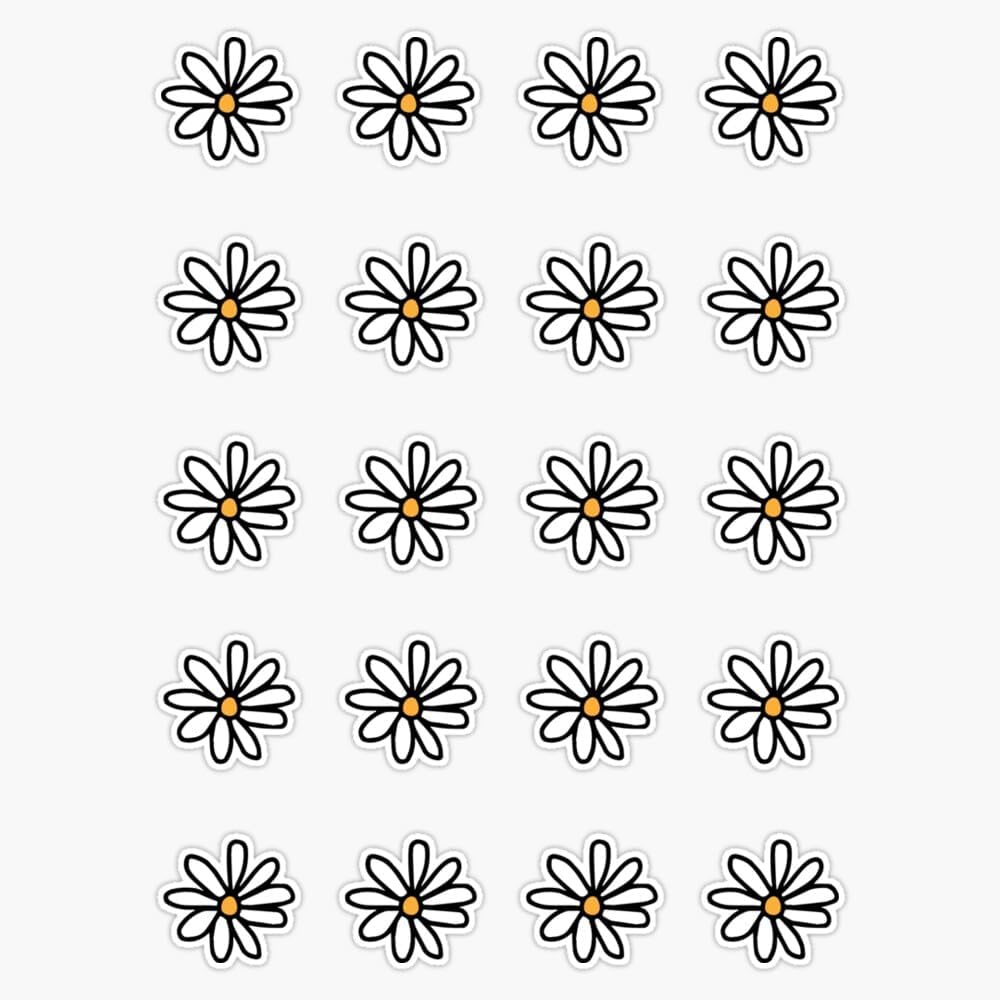 Amazon.com: Flowers Daisy S Mini Pack Set Sticker Vinyl Waterproof ...