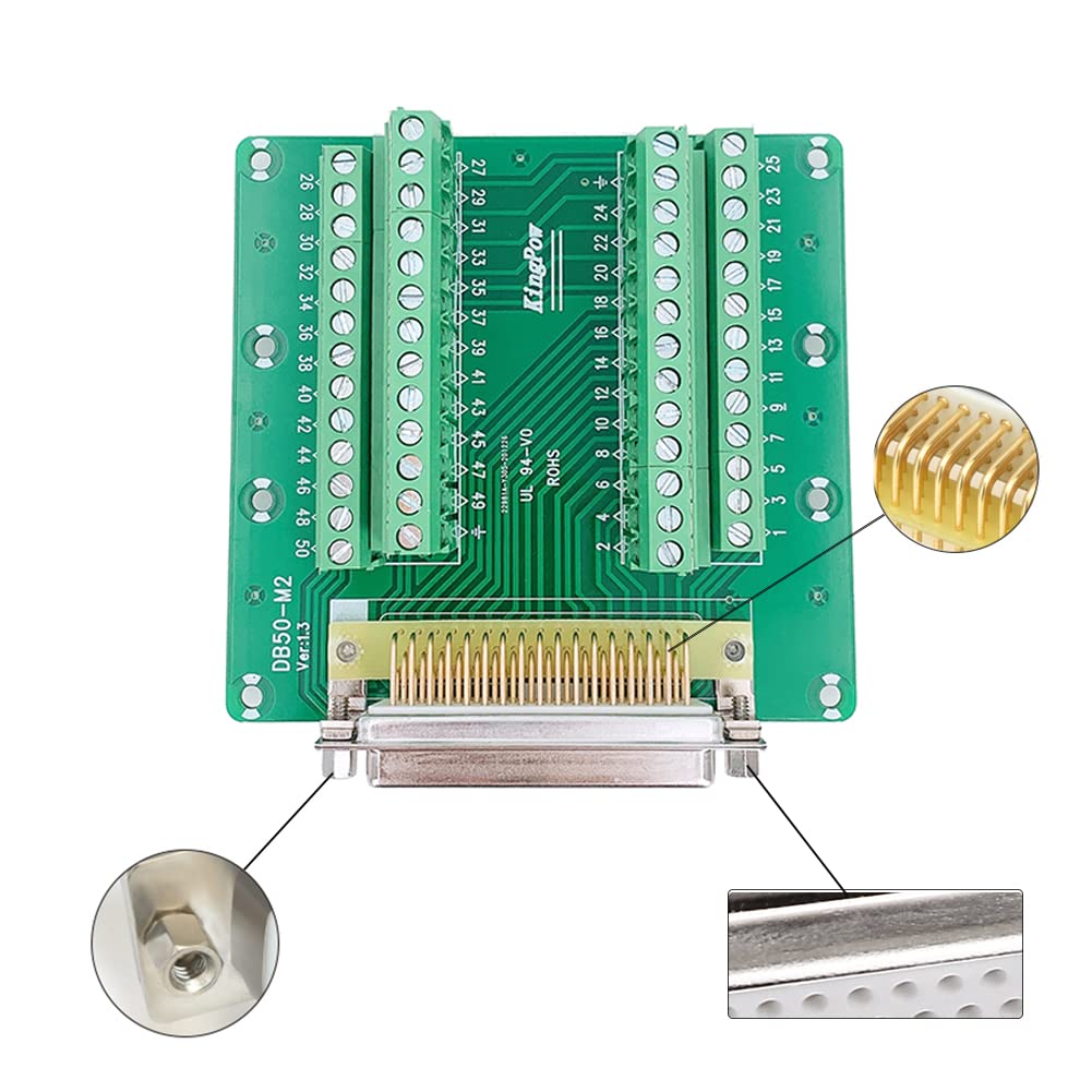Snapklik.com : Jienk DB50 Female Breakout Board DIN Rail Mount ...