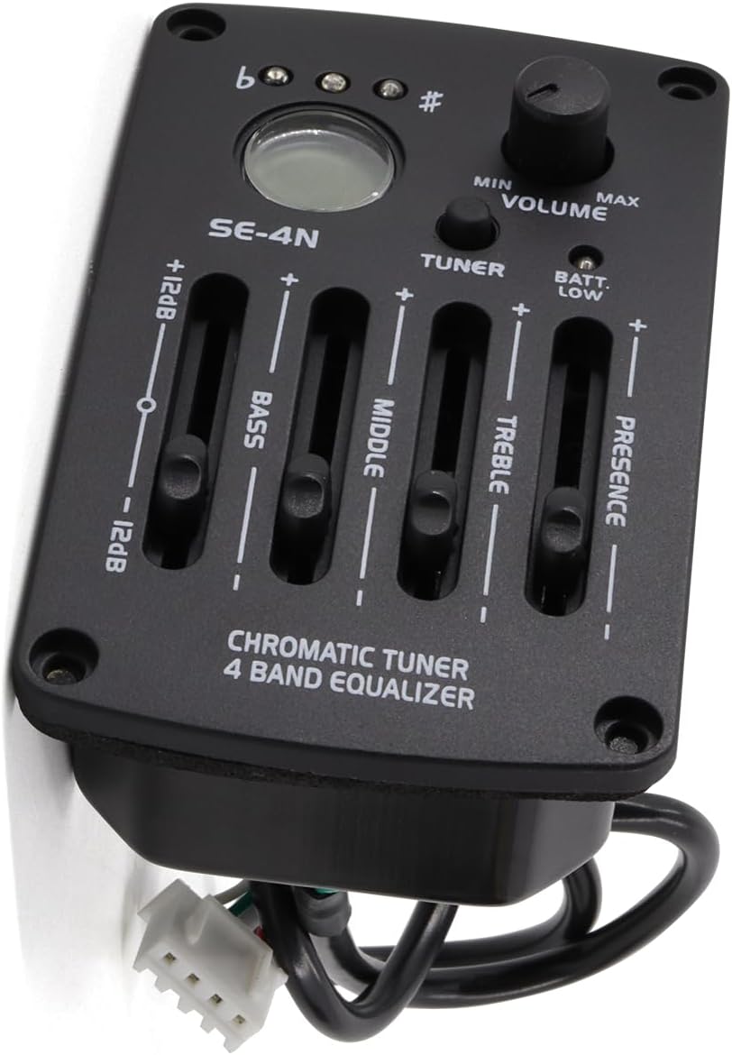 Amazon.com: Hsyok Acoustic Guitar Pickup 4 Band Acoustic Guitar EQ ...