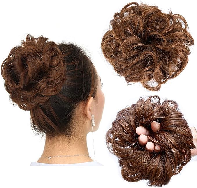 FEORA Juda Hair Bun Extension for Women Fake Bun - Messy Bun Scrunchie ...