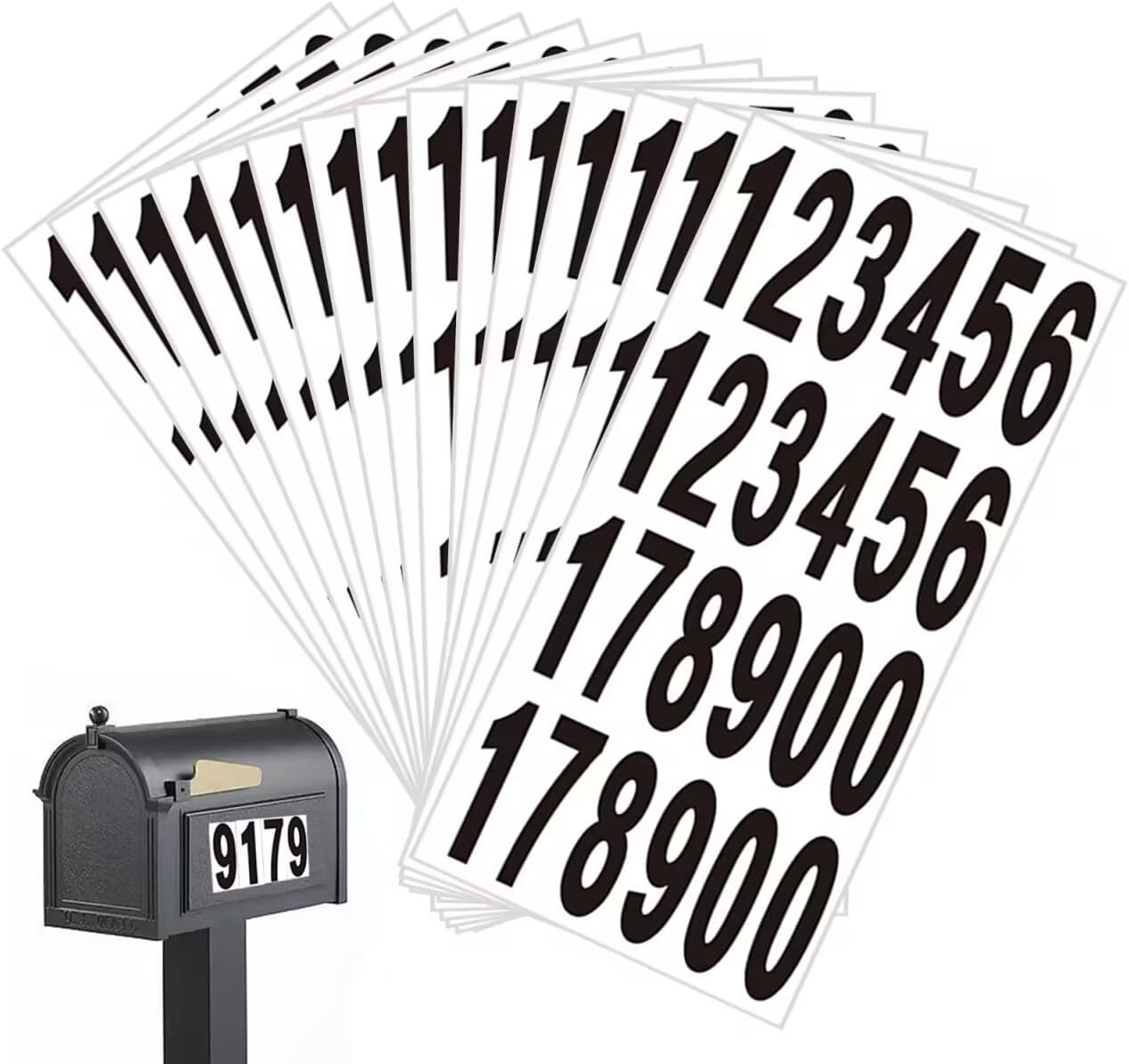 Black Vinyl Numbers Stickers 3 Inch Self Adhesive - Mailbox Numbers ...