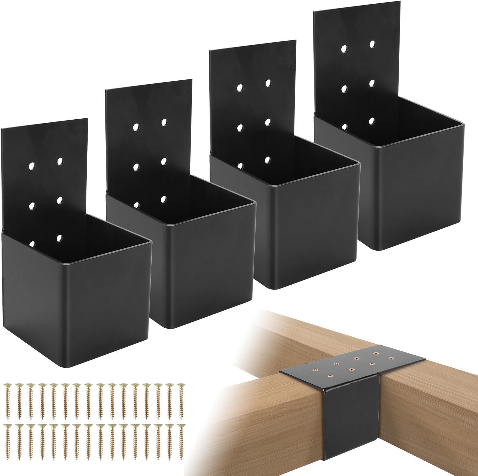 Amazon.com: Pehciroe 4Pcs Pergola Brackets Post Top Rafter Brackets ...