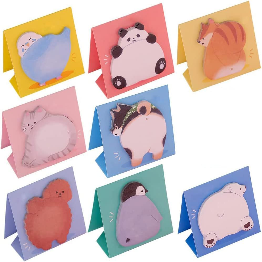 8 Pads 240 Sheets Cute Animals Sticky Notes, Cute Sticky Notes Set ...